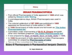 The History of Pharmacopoeia in Pharmaceutical Inorganic Chemistry: A ...