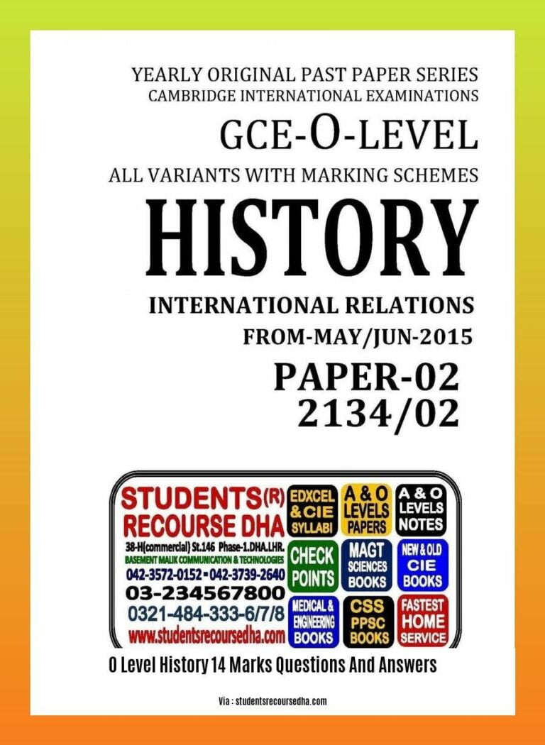 Mastering O Level History 14 Marks Questions and Answers: Expert ...