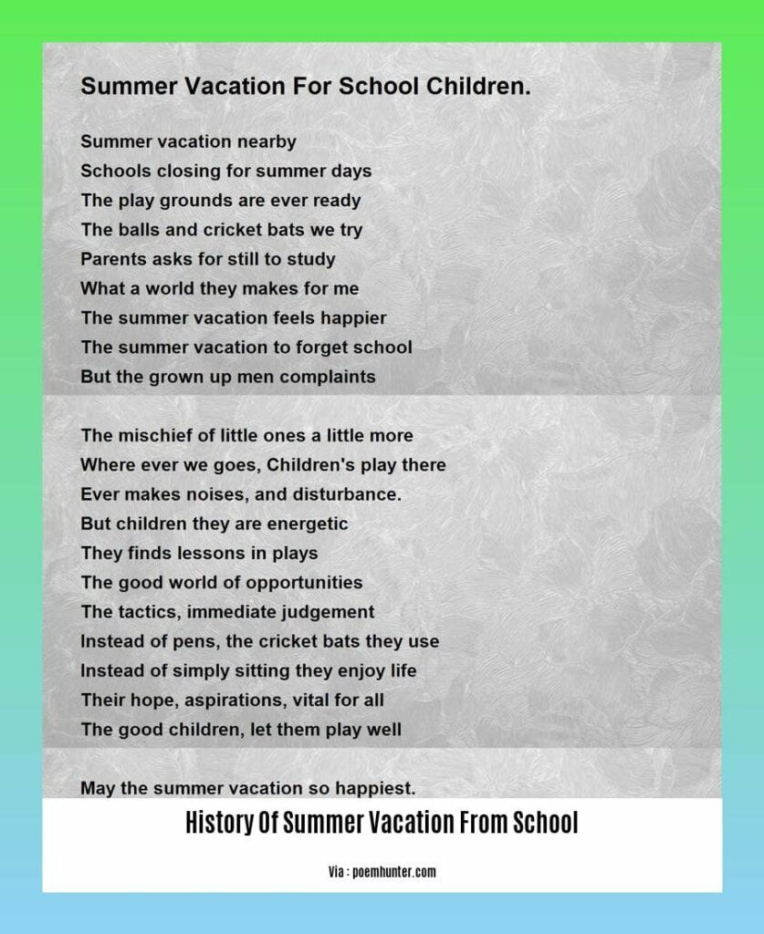 Unveiling the History of Summer Vacation from School