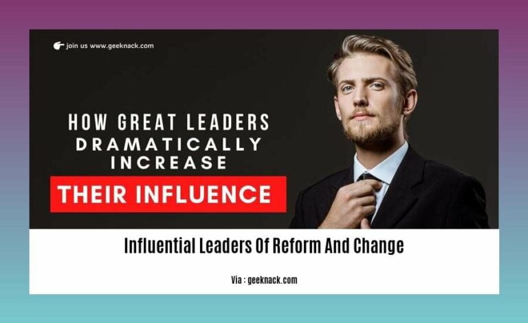Influential Leaders of Reform and Change: Insights from a Political Analyst