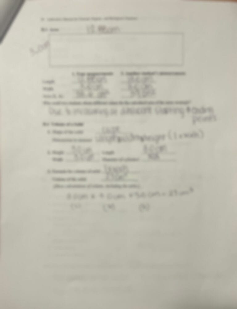 Conversion Factors and Problem Solving Lab 2: Report Sheet Answers & Explanations