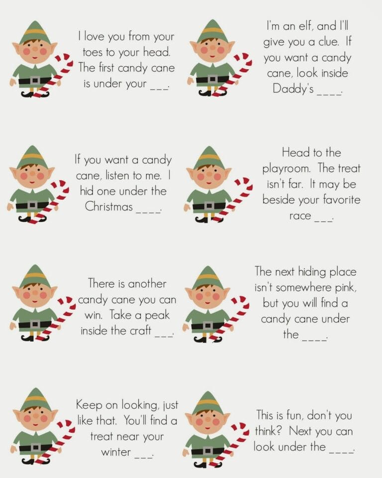 Elf on the Shelf Scavenger Hunt Ideas & Free Printables for Kids of All ...
