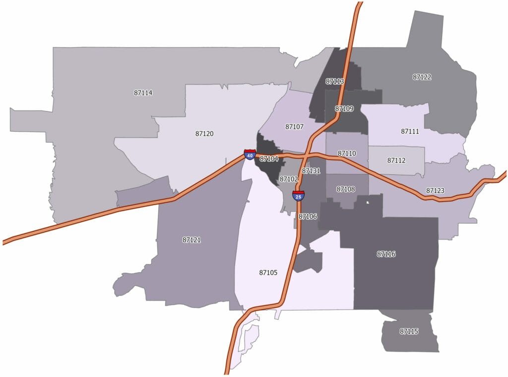 Albuquerque, NM Zip Code Guide: Maps, Demographics & Neighborhoods