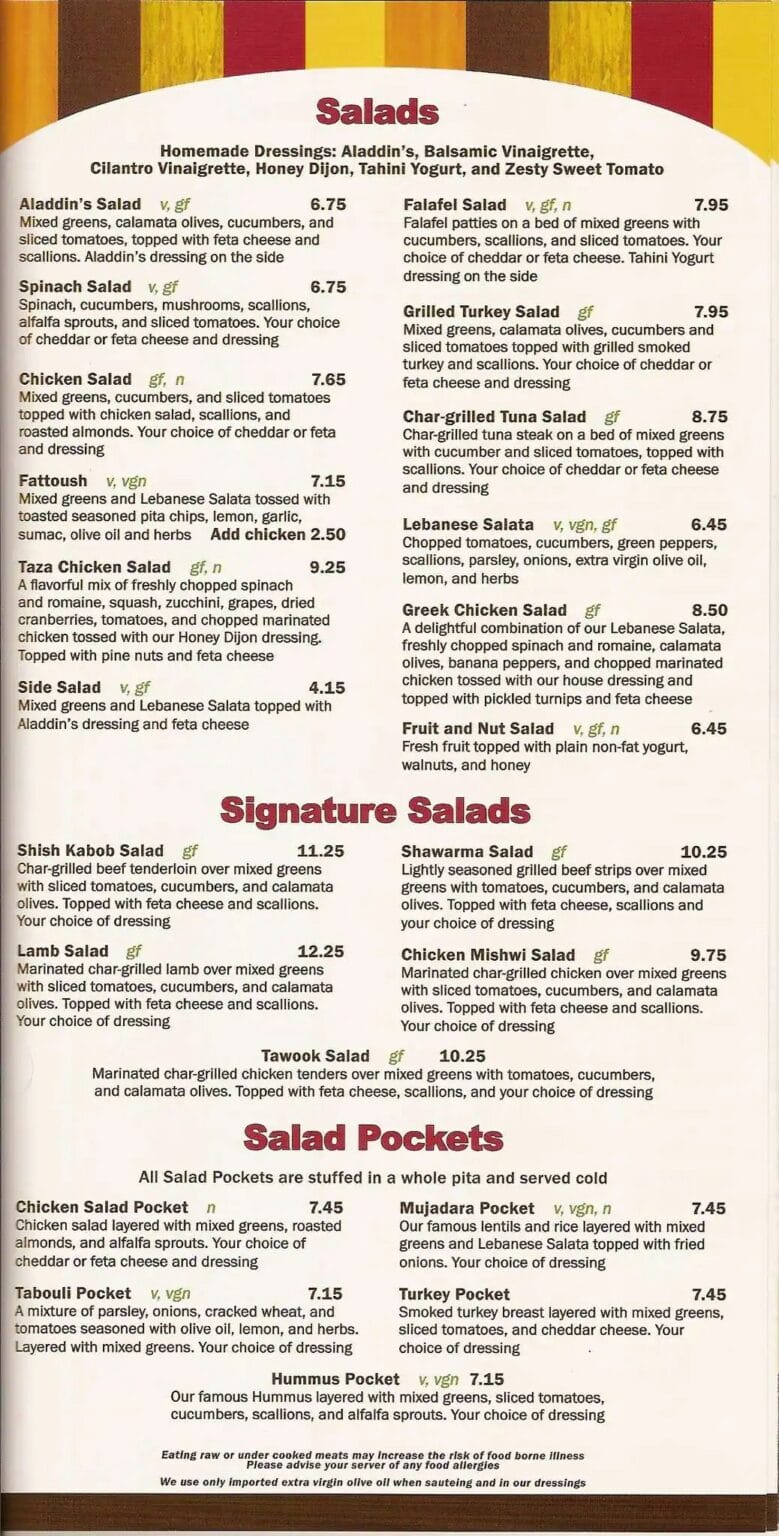 Aladdin's Eatery Menu: Explore Prices, Nutrition, & Locations