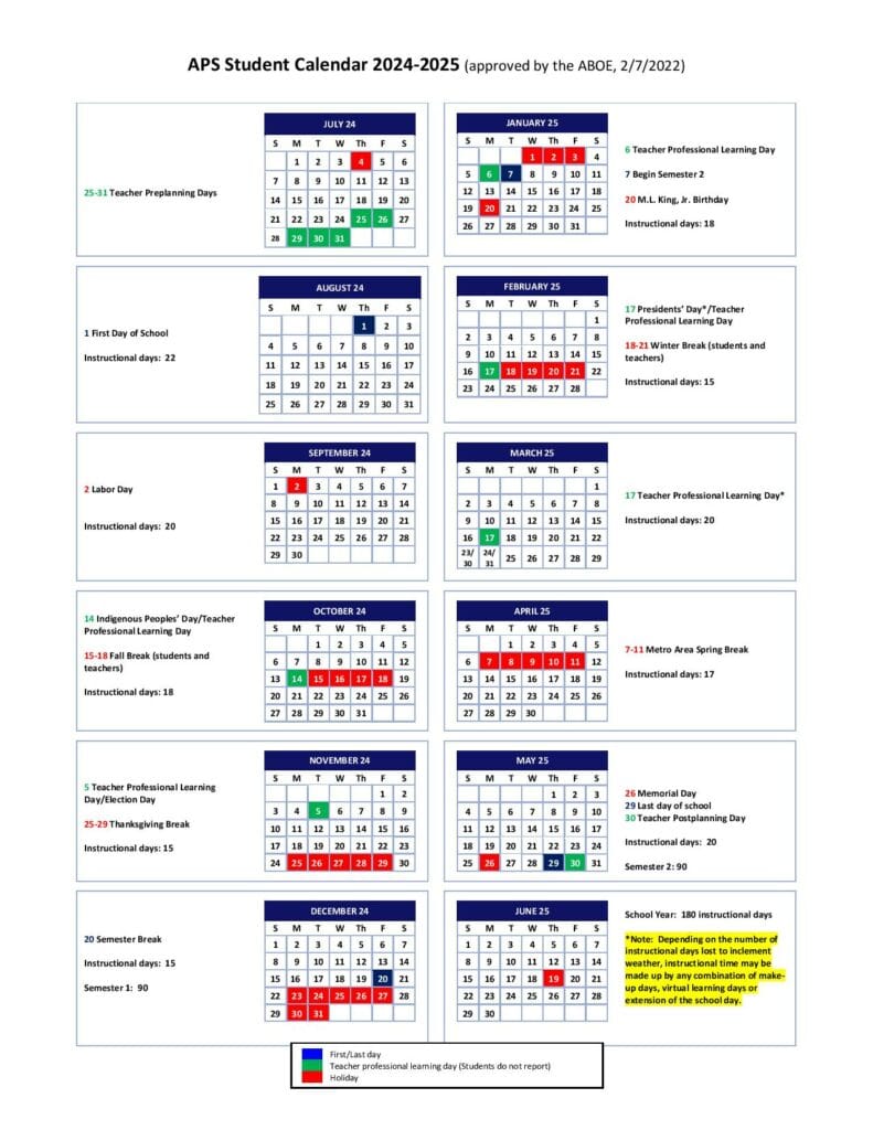 Atlanta Public Schools (APS) 2024-2025 Calendar: Key Dates, Holidays ...