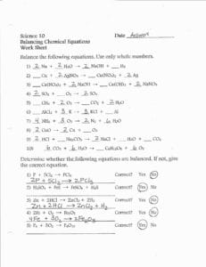 Balancing Chemical Equations Worksheets with Answers: Your Guide to ...