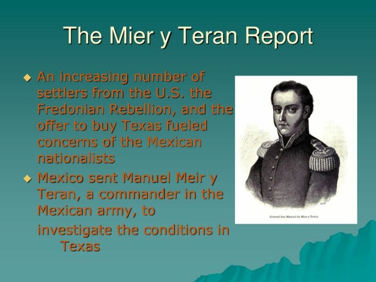 The Mier y Terán Report: A Harbinger of the Texas Revolution