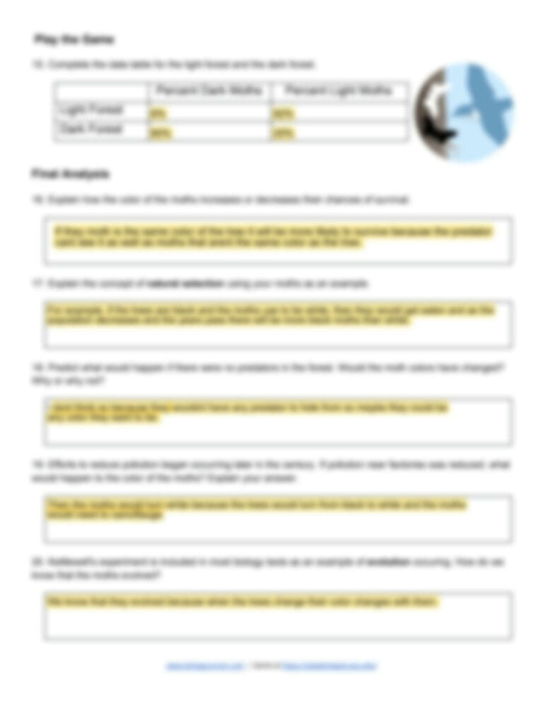 Play the Peppered Moth Game: Understanding Evolution Through ...