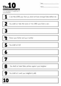 The Ten Commandments Printable: Free Resources for Kids & Adults