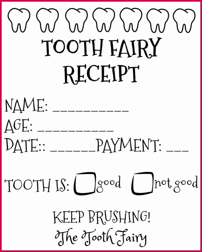 Free Printable Tooth Fairy Receipts: Magical Ideas & DIY Inspiration