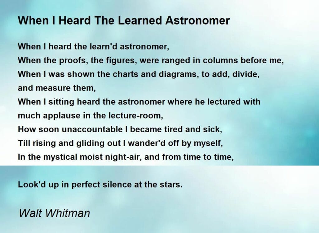 Walt Whitman's When I Heard the Learn'd Astronomer: A Timeless ...