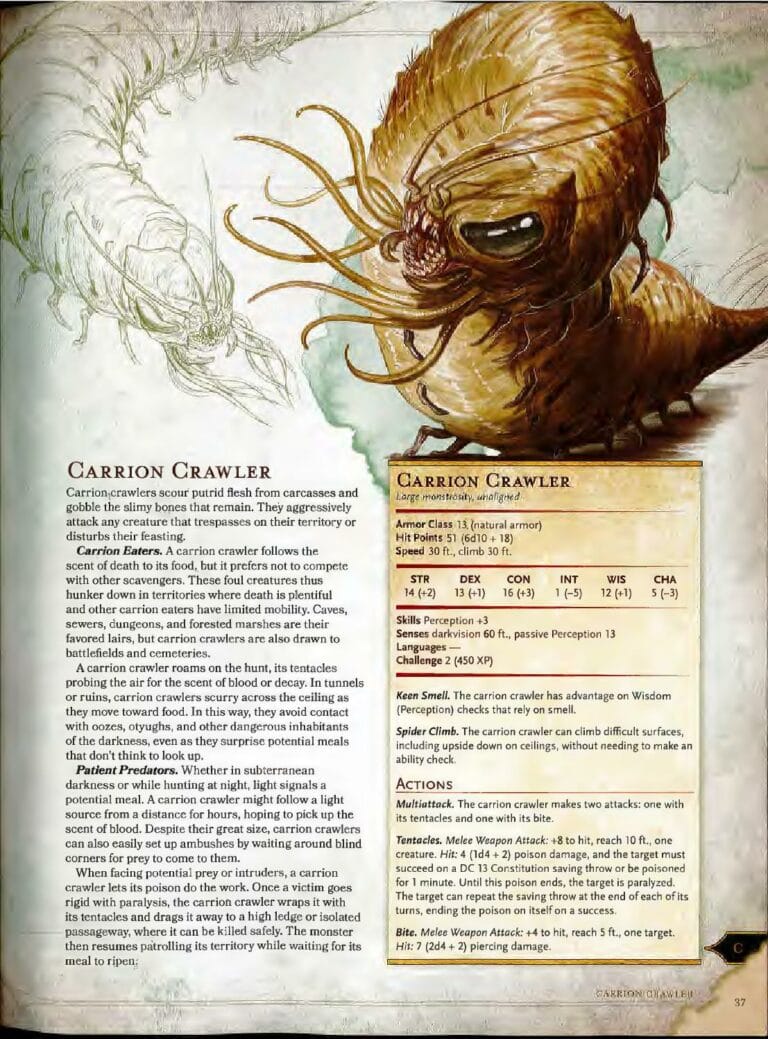 Carrion Crawler 5e: A Guide to Crushing Encounters