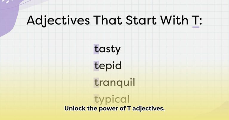 Mastering T Adjectives: A Guide to Powerful Descriptions